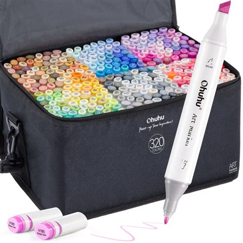 Buy Ohuhu Alcohol Markers 320 Colors Chisel Fine Double Tipped Art