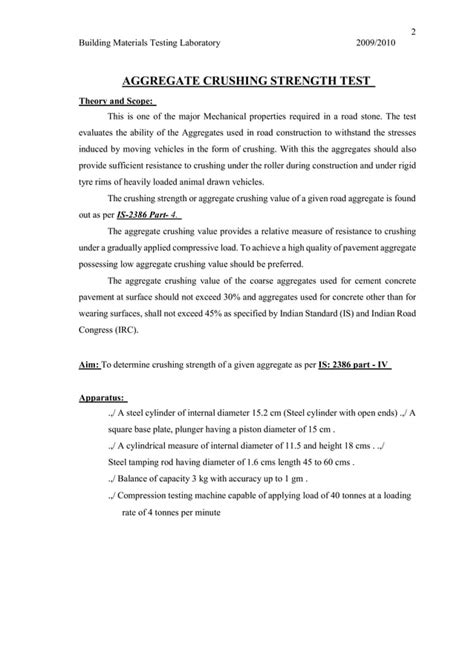 Material Testing Lab Manual PRC I Manual PDF