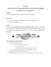 Week 5 Socket Programming Pdf Week 5 Simple Client Server