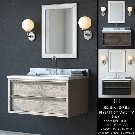 D Rh Bezier Single Floating Vanity Cgtrader