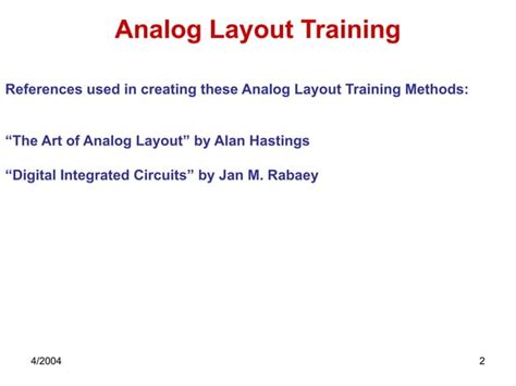 Analog Layout Basic Analog Layout Basic Analog Layout Basic Pptx