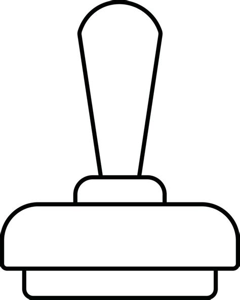 Rubber Stamp Icon In Black Line Art 24197396 Vector Art At Vecteezy