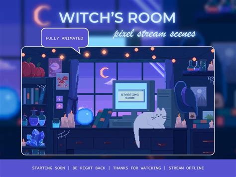 Witch Room Pixel Stream Scenes Animated Retro Overlay Digital Download Etsy [video] [video