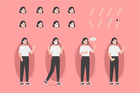 Premium Vector Flat Character Casual Female