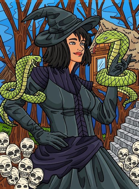 Cet Extrait De Dessin Animé Montre Une Illustration De Halloween Snake