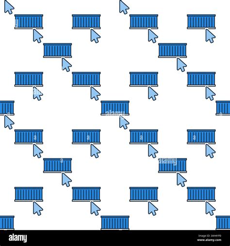 Mouse Cursor With Blue Shipping Container Vector Seamless Pattern Or