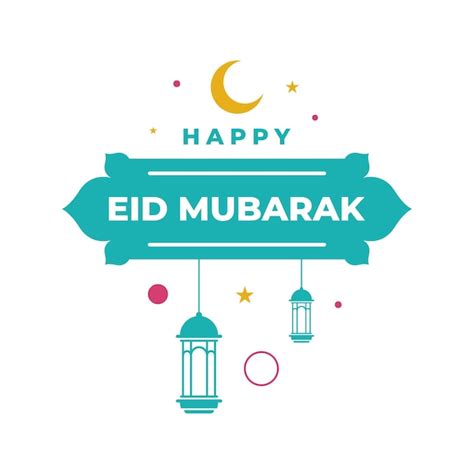 Bonne Fête D eid Mubarak Design Pour Le Salut Vecteur Premium
