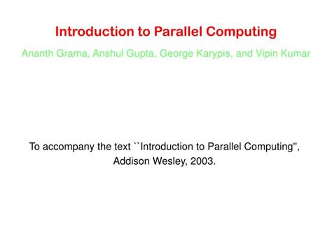 Ppt Introduction To Parallel Computing Powerpoint Presentation Free Download Id472623