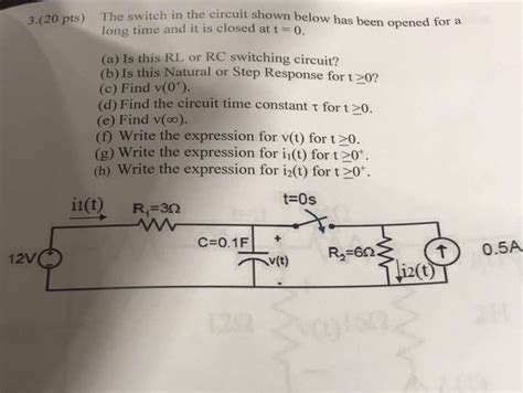 Solved The Switch In The Circuit Shown Below Has Been Opened