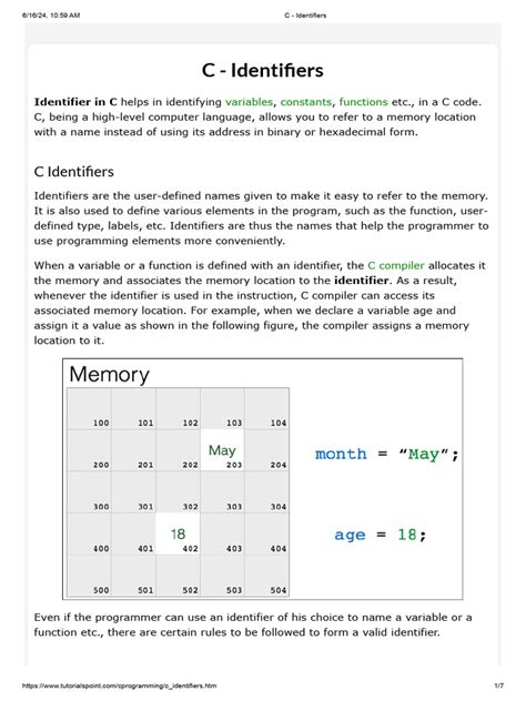 C Identifiers Pdf Scope Computer Science Computer Programming
