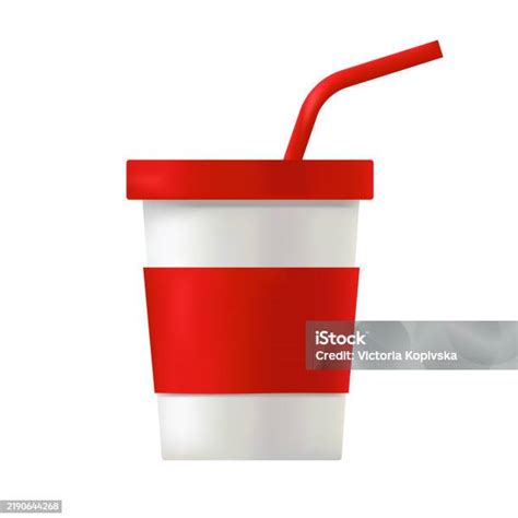 마시는 빨대가 있는 3d 종이컵 만화 스타일의 유리 아이콘입니다 벡터 일러스트 레이 션 0명에 대한 스톡 벡터 아트 및 기타 이미지 Istock