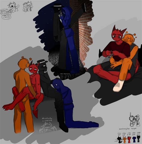 Rule 34 Before Sex Black Sprunki Blush Comforting Gay Hugging Hugging From Behind Jevin