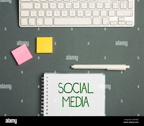 Writing Displaying Text Social Media Word Written On Websites And Applications Enable Users