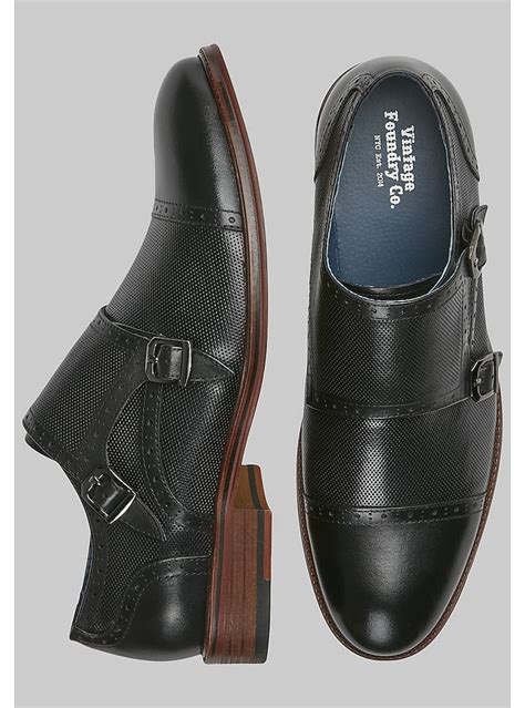 Vintage Foundry Morgan Monk Strap Medallion Cap Toe Dress Shoes