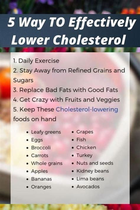 5 Way To Effectively Lower Cholesterol Artofit