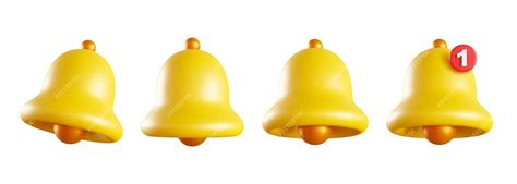 Premium Vector Set Of Realistic 3d Notification Bell Isolated On White Background Message