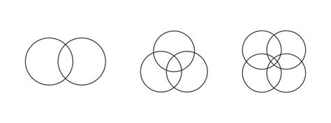 Outline Venn Diagram With 2 Overlapped Circles Vector Image
