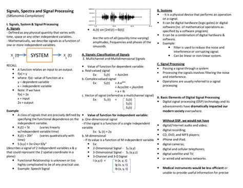 Signal Spectra And Signal Processing Docsity