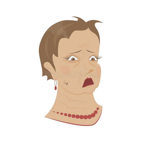 Het Portret Van De Oude Vrouw Vector Illustratie Illustration Of Bang