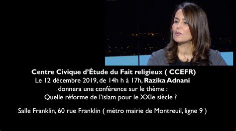Razika Adnani Conférence Quelle réforme de lislam pour le XXIE siècle Razika Adnani