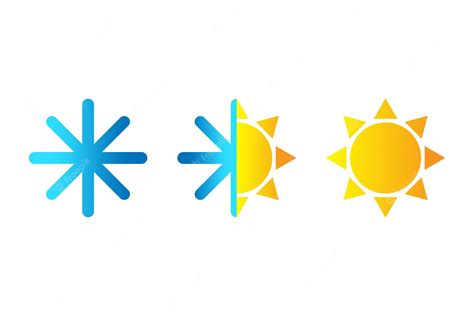 Premium Vector Hot And Cold Symbol Of Sun And Snowflake Climate