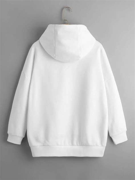 Plus Solid Kangaroo Pocket Hoodie Shein Usa Hoodie Mockup Plain