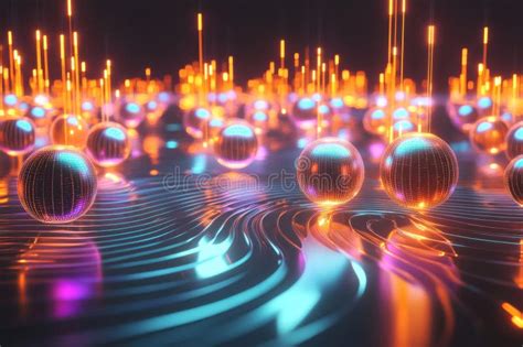 A Dynamic 3D Abstract Background Displaying A Levitating Array Of