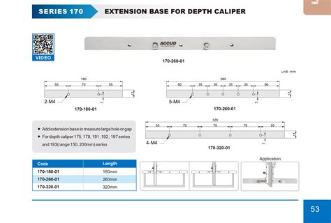 Extension Base For Depth Caliper Depth Accud
