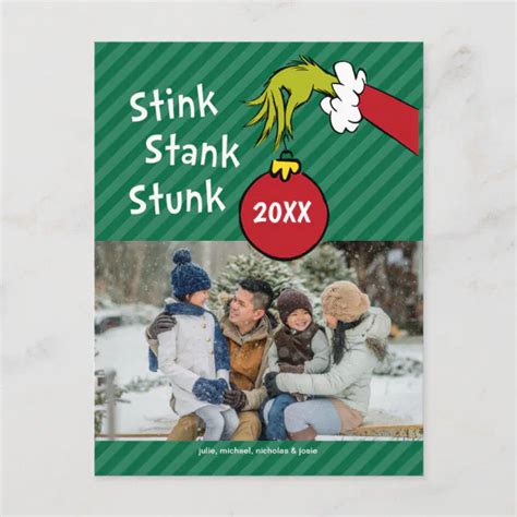 Grinch Stink Stank Stunk Holiday Postcard Zazzle