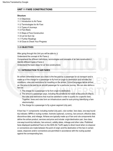Understanding Air Fare Constructions Pdf Fare Civil Aviation