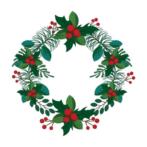 Vector Illustration Of Christmas Wreath 13726584 Vector Art At Vecteezy