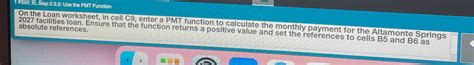 Solved 1 ﻿point Xl Step 232 Use The Pmt Functionon The