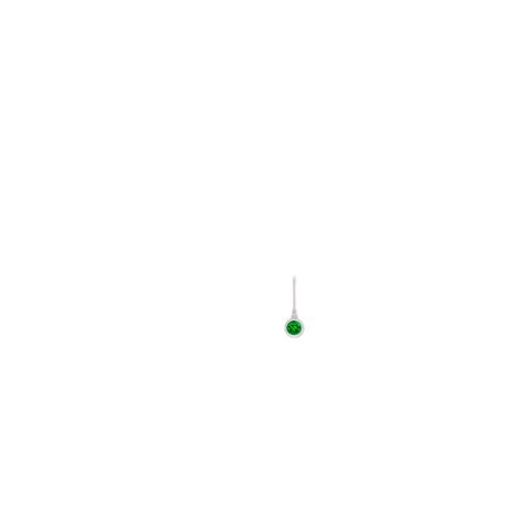 Bezel Set Round Emerald Leverback Drop Earrings