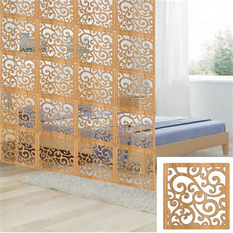 Hanging Room Divider Hollow Carved Design Farmhouse Wall Art Decor Open Space