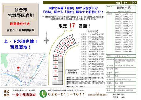【不動産ジャパン】物件詳細：宮城県仙台市宮城野区岩切字羽黒前／岩切駅の物件情報：売地