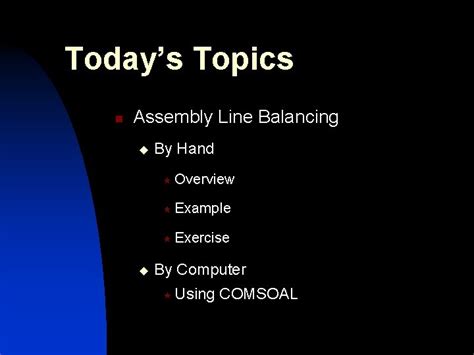 Comsoal Computer Method For Sequencing Operations For Assembly