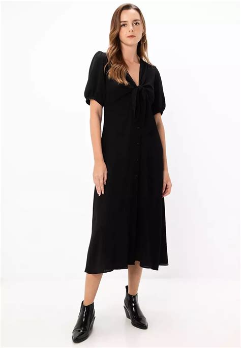 Jual Asos Design Tie Front Button Through Midi Dress Original 2025