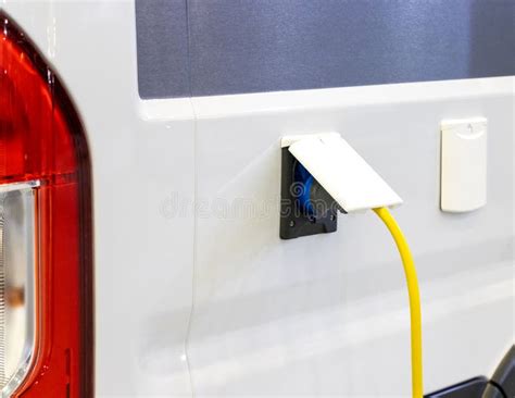 Motorhome Caravan Electrical Power Socket Connection Stock Image