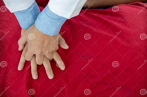 Man Has Practiced Cardiopulmonary Resuscitation Cpr For Patients With