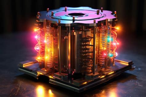premium photo quantum computer core with glowing components created with generative ai