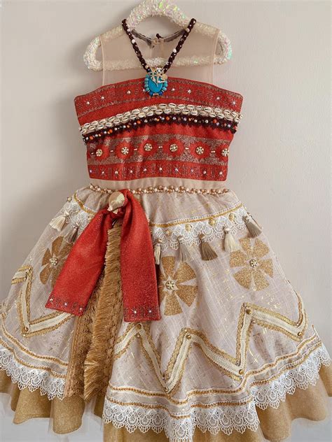 Handmade Moana Inspired Dress Girls Costume With Optional Flower