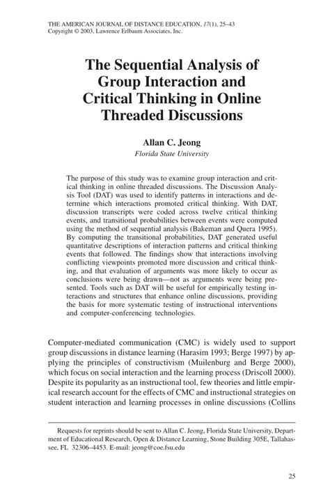 pdf the sequential analysis of group interaction and critical
