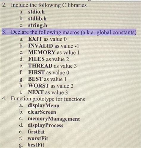 solved 2 include the following c libraries a stdio h b