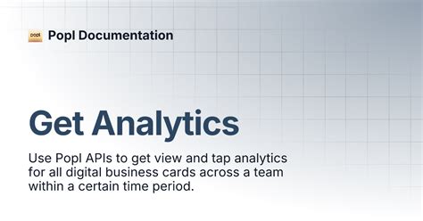 Get Analytics Popl Documentation