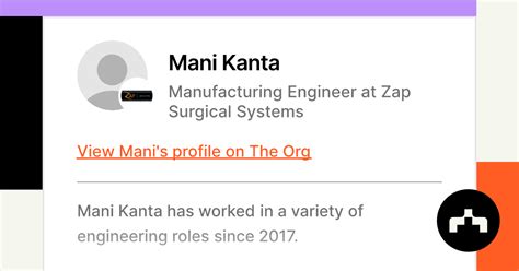 Mani Kanta Manufacturing Engineer At Zap Surgical Systems The Org