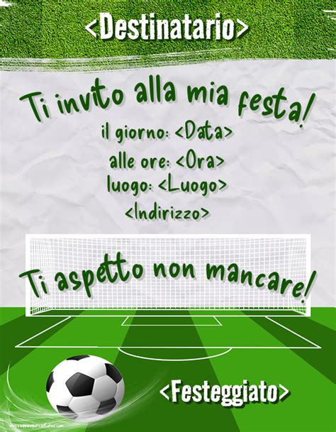 Biglietto Invito Festa Calcio Crea Inviti Personalizzati Di