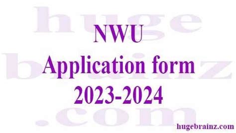 Nwu Application Form 2023 2024 Health Fitness And Education