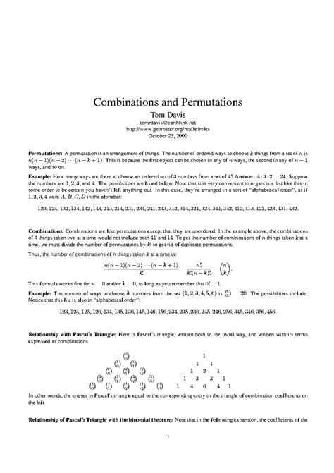 Combinations And Permutations The Number Of Ordered Ways To Choose Things From A Set Of Is Combinations And Permutations The Number Of Ordered Ways To Choose Things From A Set Of Is