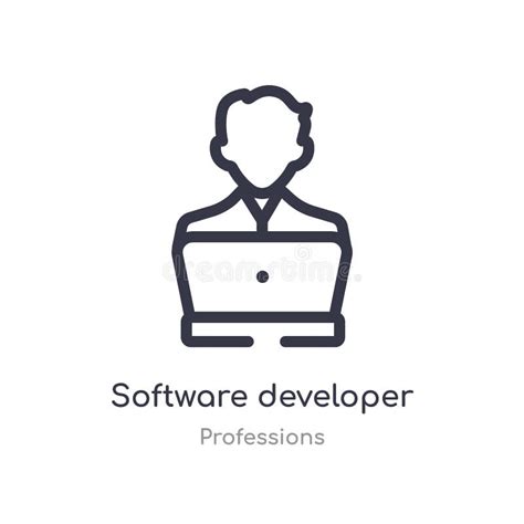 software developer outline icon isolated line vector illustration from