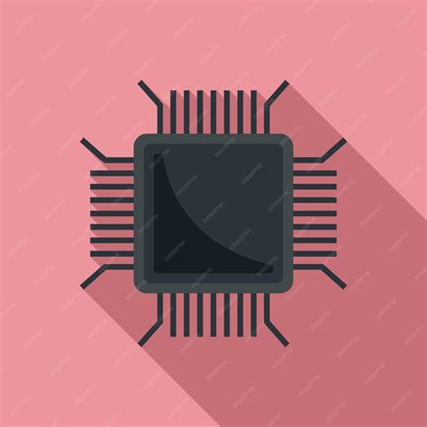 Premium Vector Nanotechnology Pc Microchip Icon Flat Illustration Of Nanotechnology Pc